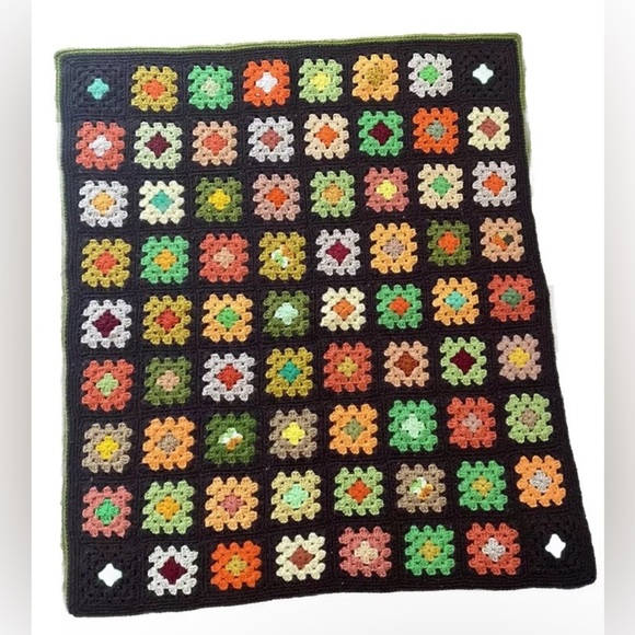 Vintage | Bedding | Vintage Granny Square Multicolor Afghan | Poshmark